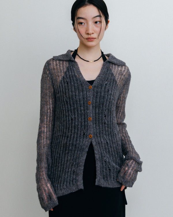 Sheer Knit Cardigan – newv | ヌーヴ