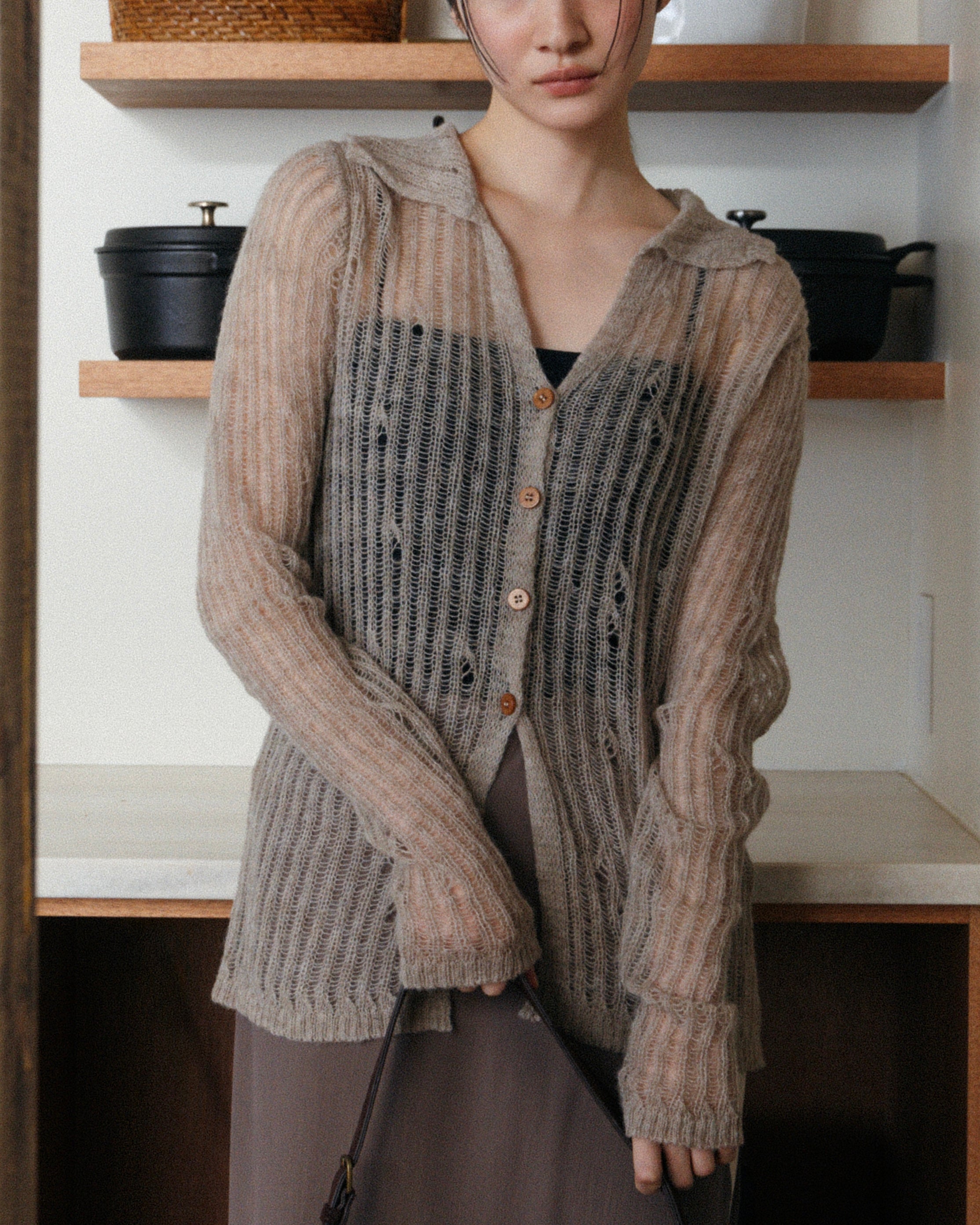 Sheer Knit Cardigan – newv | ヌーヴ